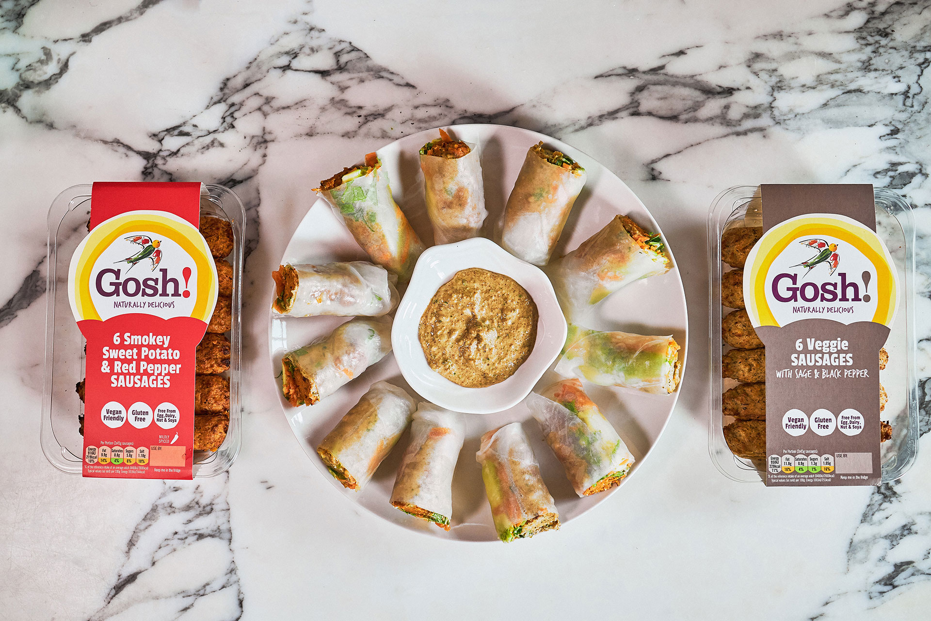 Gosh! Sausage Salad Rolls by 15min_mom | Vegan & Vegetarian Recipes | Gosh!